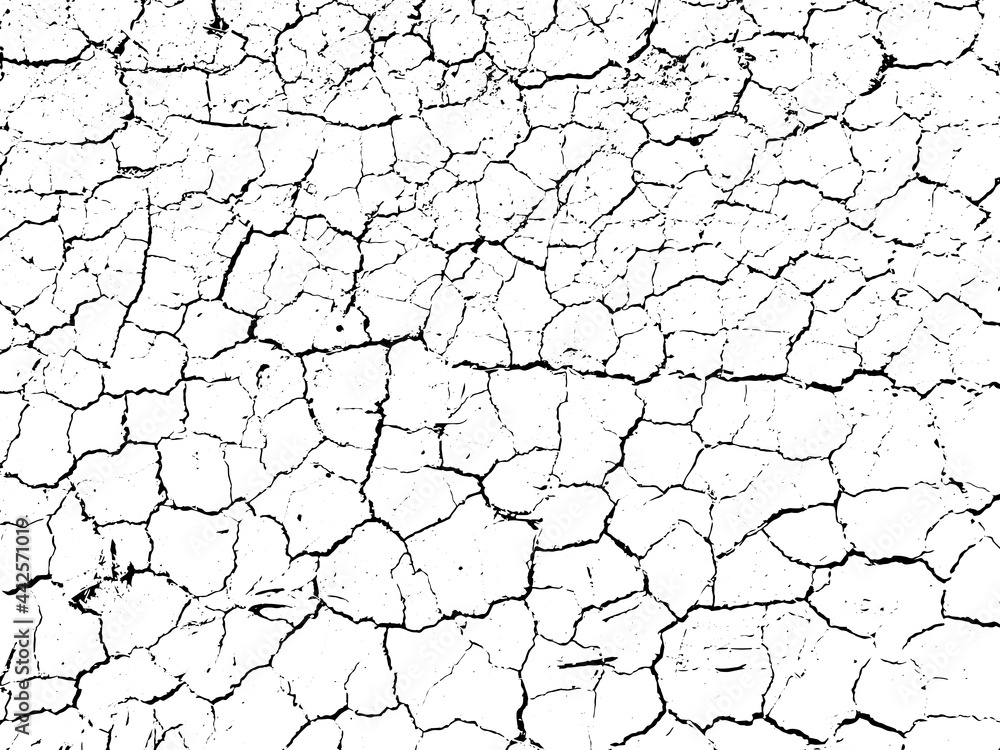 The cracks texture white and black. Vector background. Cracked earth ...