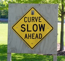 Yellow Curve Sign Free Stock Photo - Public Domain Pictures
