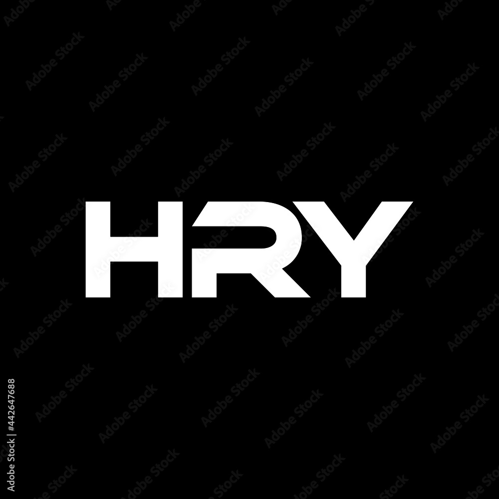HRY letter logo design with black background in illustrator, vector ...