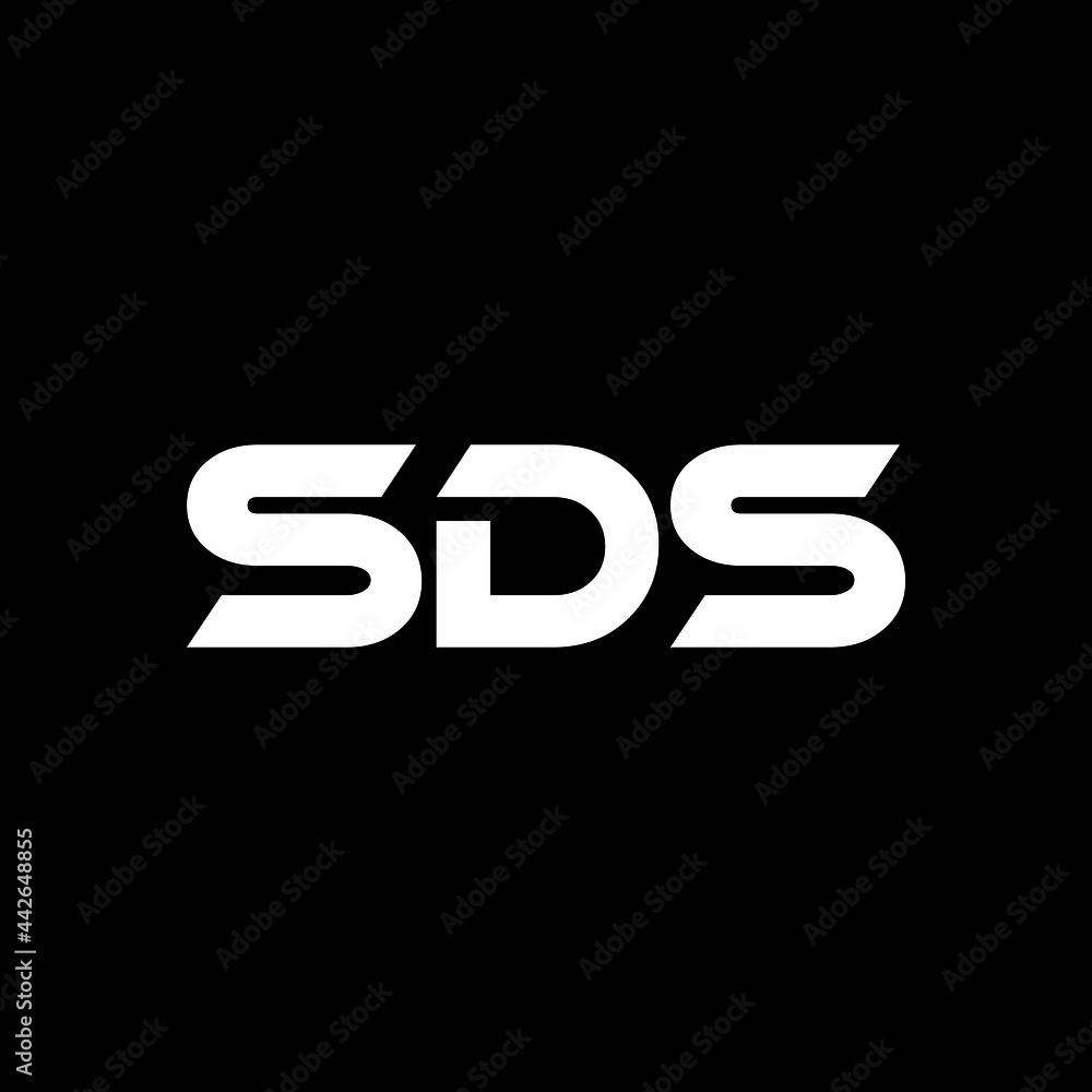 SDS letter logo design with black background in illustrator, vector ...