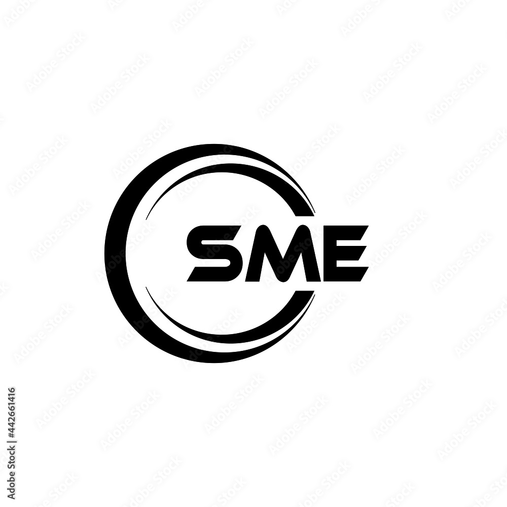 SME letter logo design with white background in illustrator, vector ...