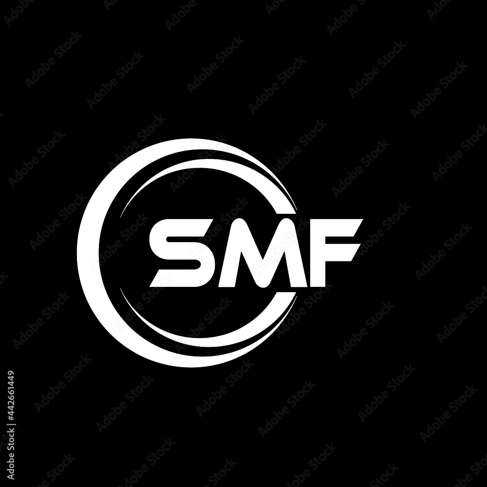SMF letter logo design with black background in illustrator, vector ...