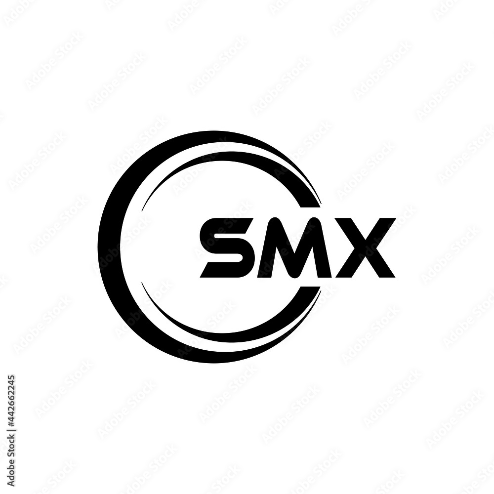 Stock-Vektorgrafik „SMX letter logo design with white background in ...