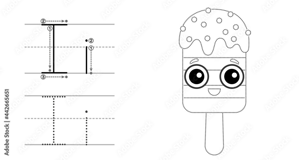 Trace the letter and picture and color it. Educational children tracing ...