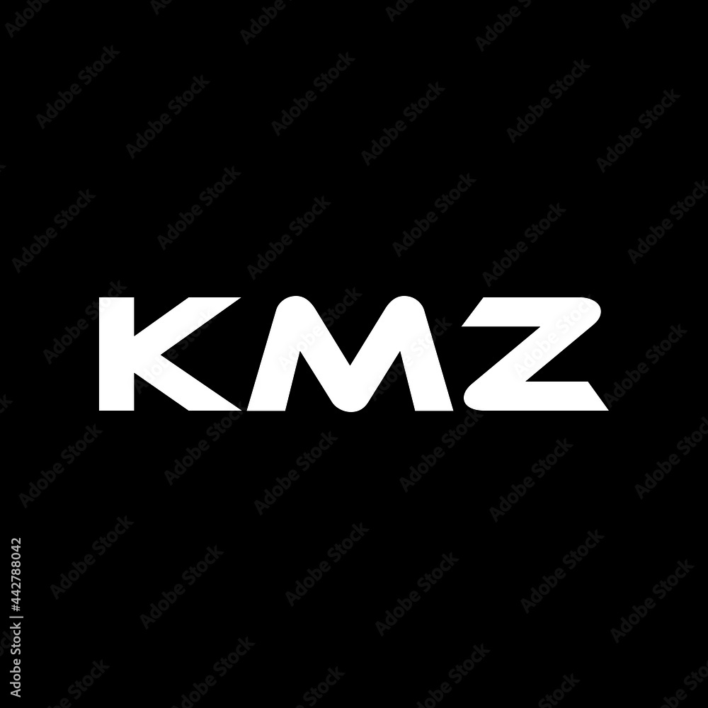 KMZ letter logo design with black background in illustrator, vector ...