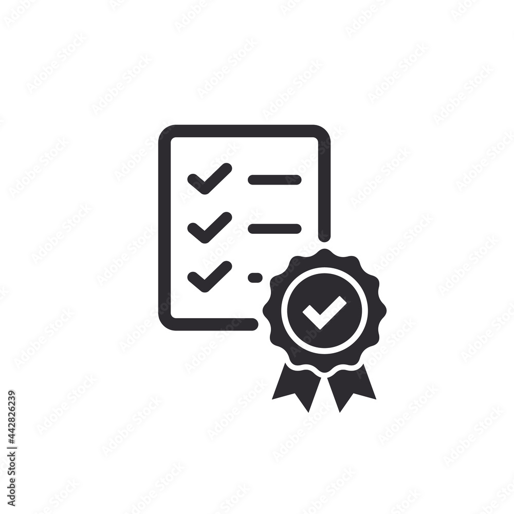 Vetor Checklist icon. Certificate icon. Premium quality. Achievement ...