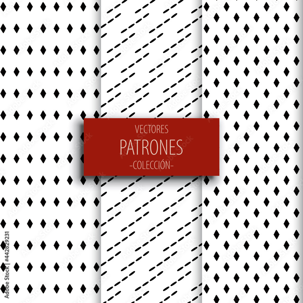 patrones blanco y negro Stock Vector | Adobe Stock