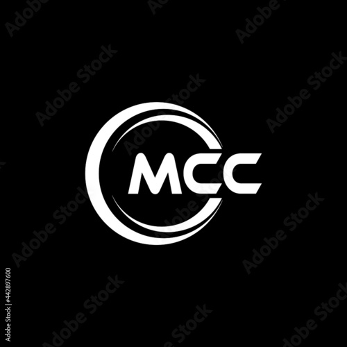MCC letter logo design with black background in illustrator, vector ...