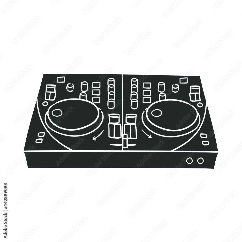 DJ Table Icon Silhouette Illustration. Music Vector Graphic Pictogram ...