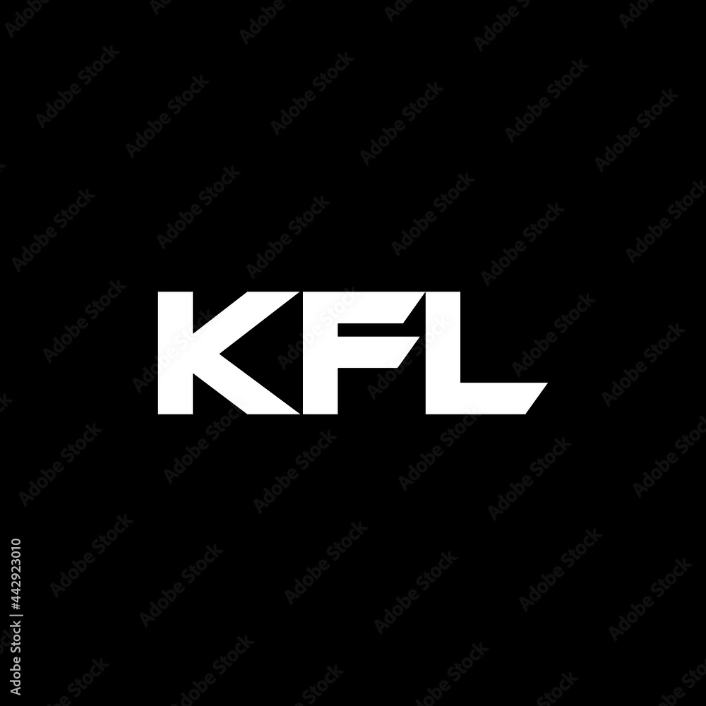 Stock-Vektorgrafik „KFL letter logo design with black background in ...