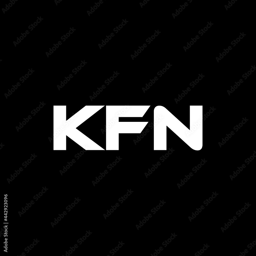 KFN letter logo design with black background in illustrator, vector ...