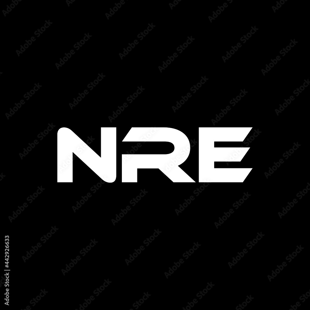 Image vectorielle Stock NRE letter logo design with black background in ...