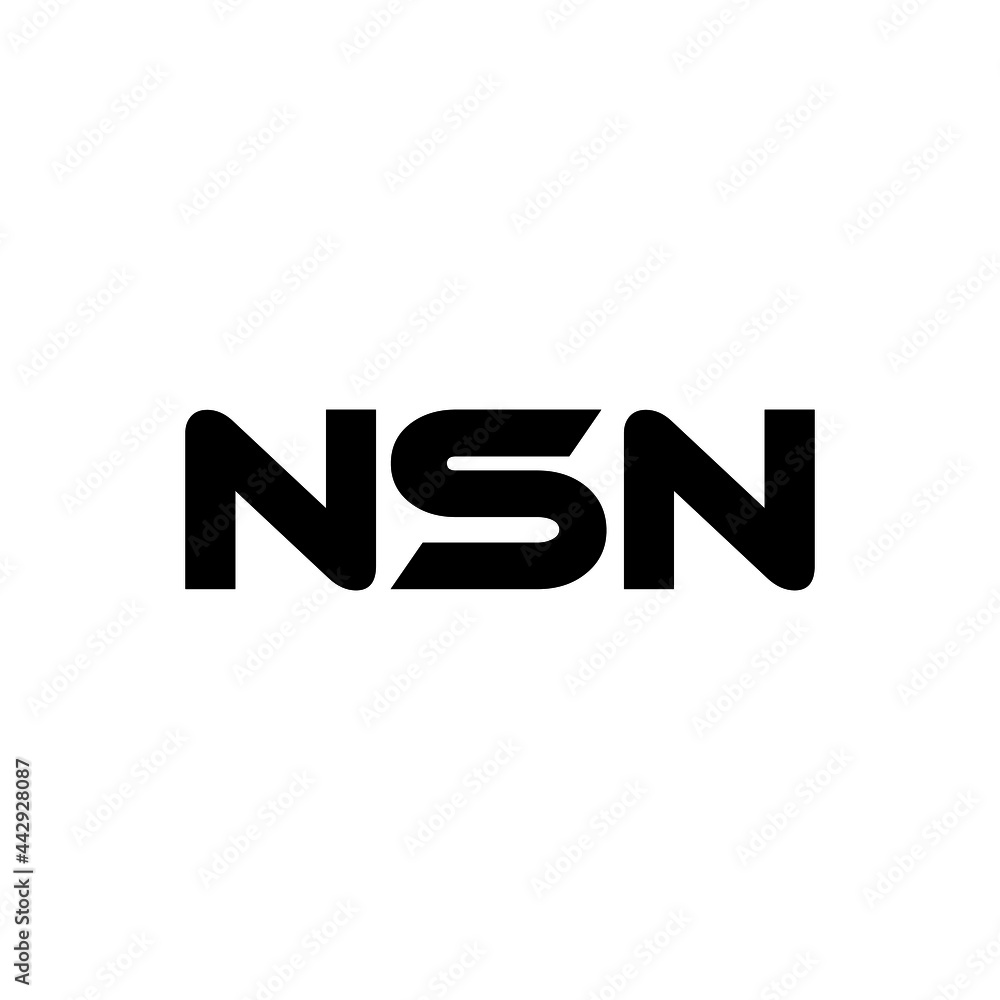 NSN letter logo design with white background in illustrator, vector ...