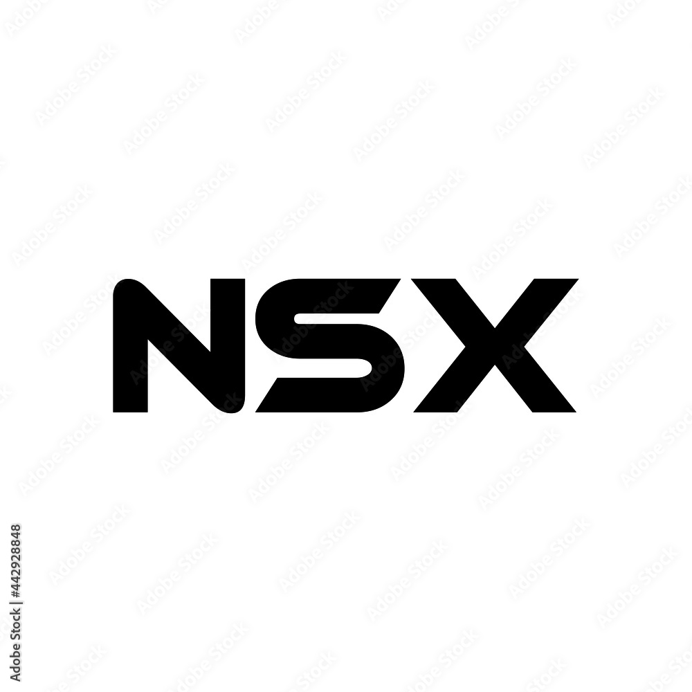 NSX letter logo design with white background in illustrator, vector ...