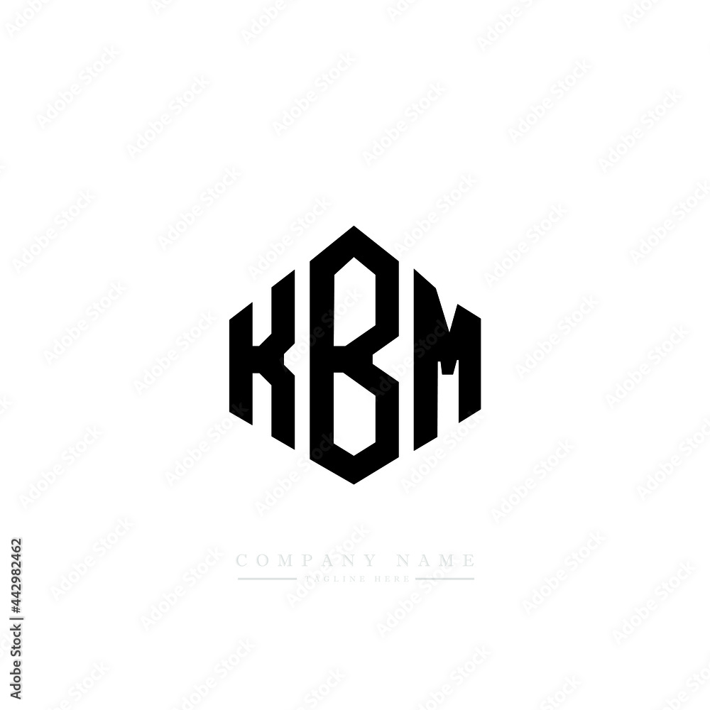 KBM letter logo design with polygon shape. KBM polygon logo monogram ...