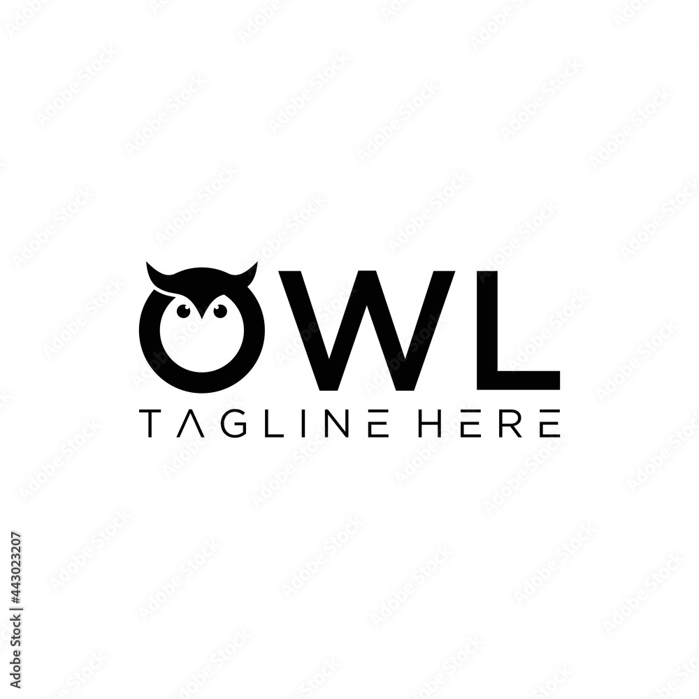 Simple and creative owl logo design vector, combination of letter O and ...