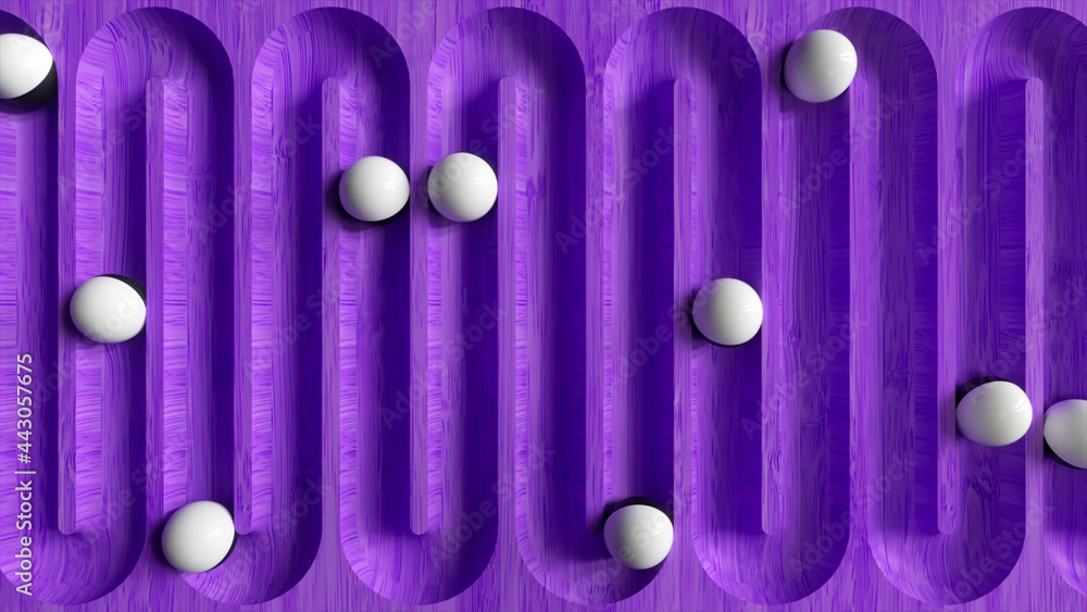 Bright colorful background with rolling balls along the paths. Plastic ...