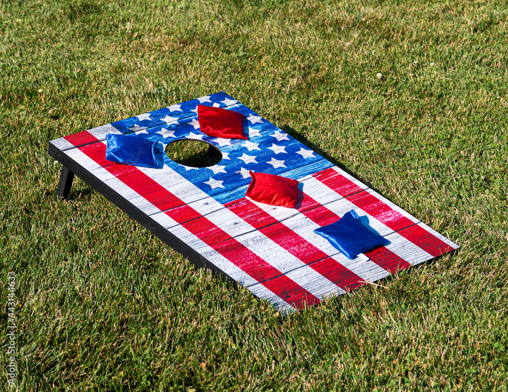 Cornhole game board as an American Flag Stock Photo | Adobe Stock