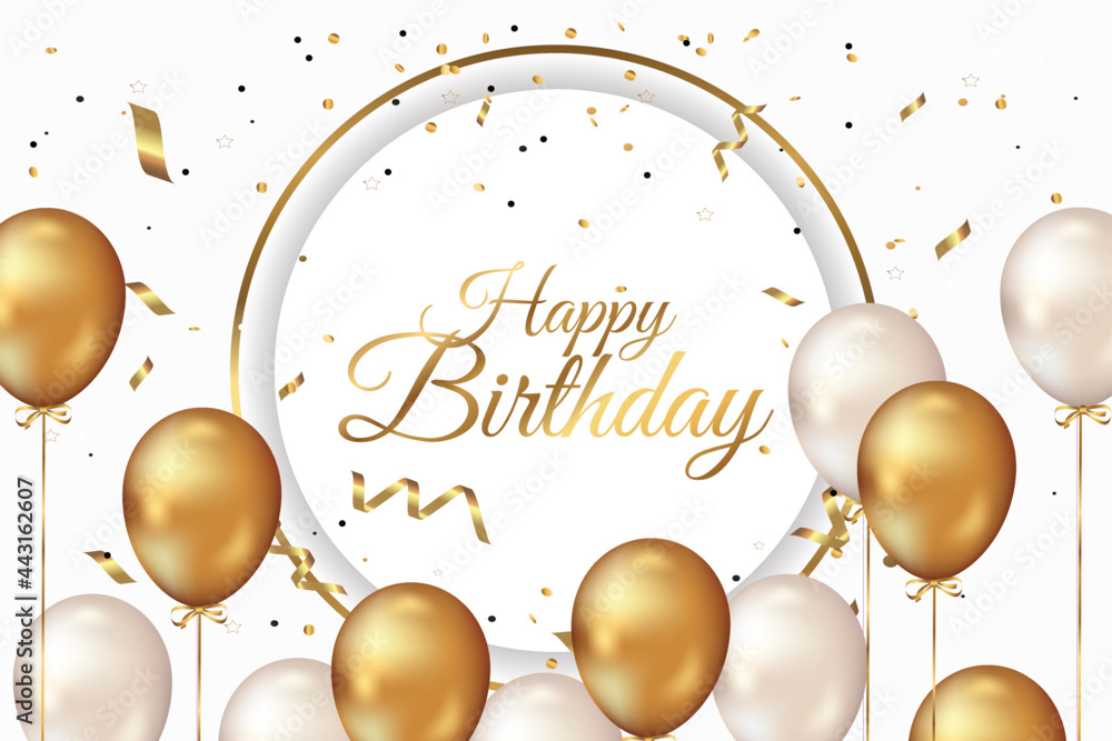 happy birthday greeting template with balloon Stock Vector | Adobe Stock