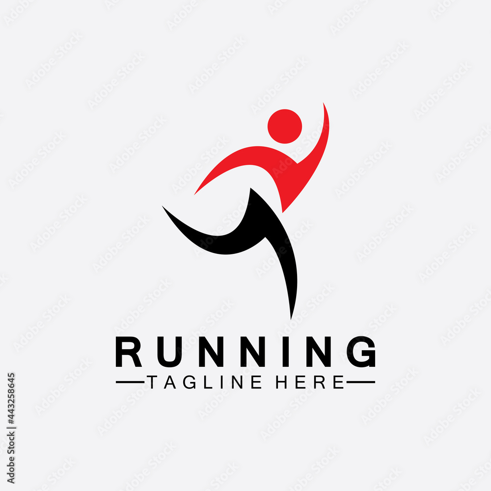 Running people logo symbol vector illustration design.Healthy running ...