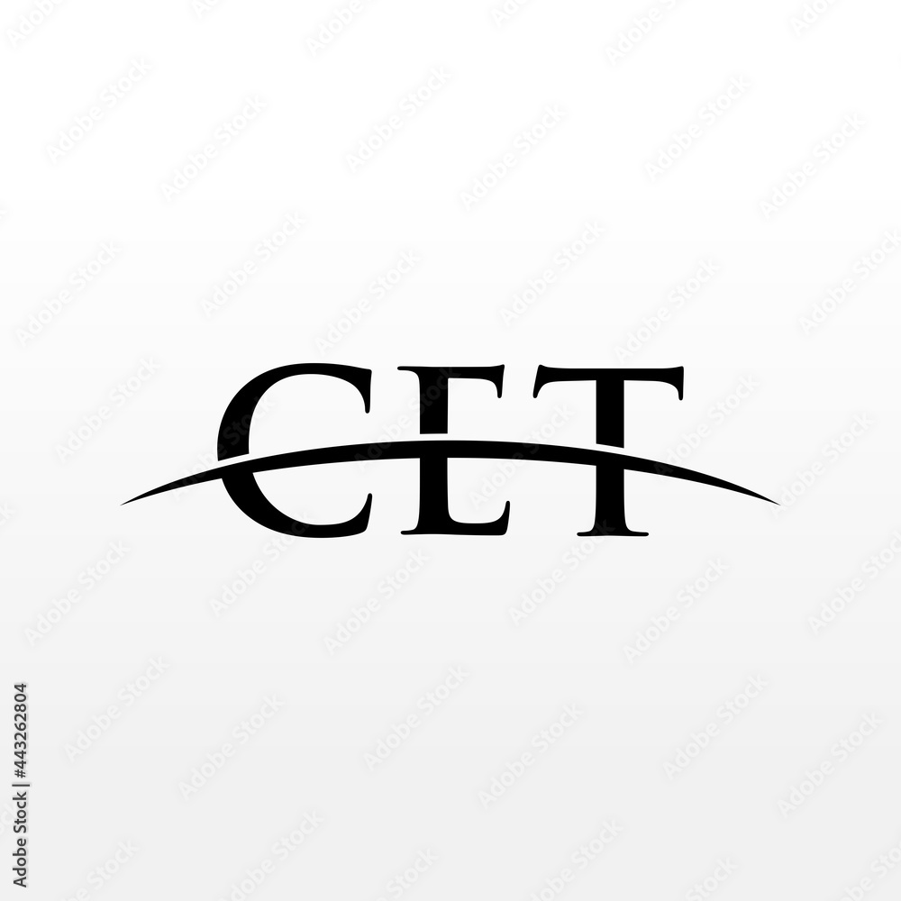 CET initial overlapping movement swoosh horizon, logo design ...