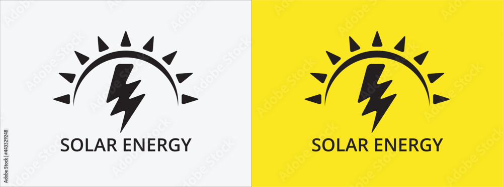solar electric power vector icon logo graphic design. electrical spark ...