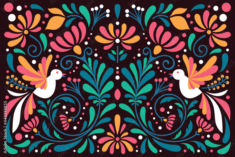 Flat design colorful mexican background Stock Vector | Adobe Stock