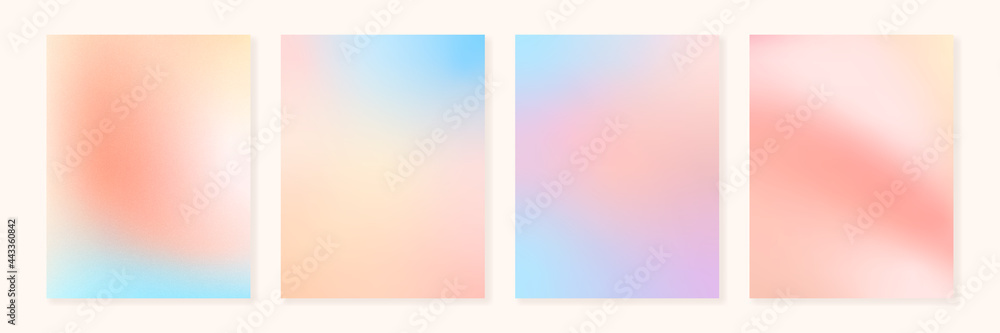 Set of grainy gradients in pastel colors. For covers, wallpapers ...