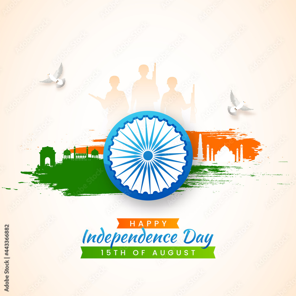 Indian Independence Day Background with Soldiers Silhouettes, Indian ...