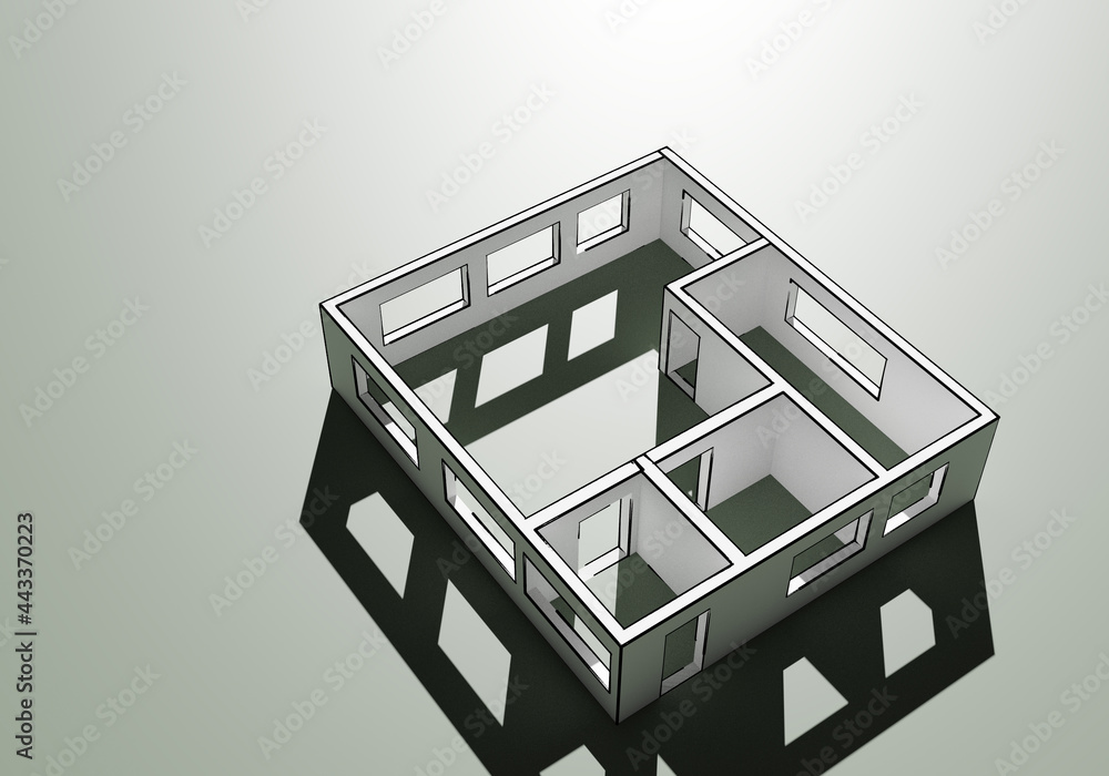 Architectural model on a light background. White architectural model ...