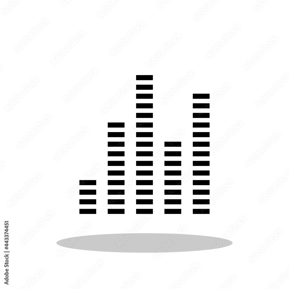 Sound bar icon in flat style. Sound wave symbol for your web site ...