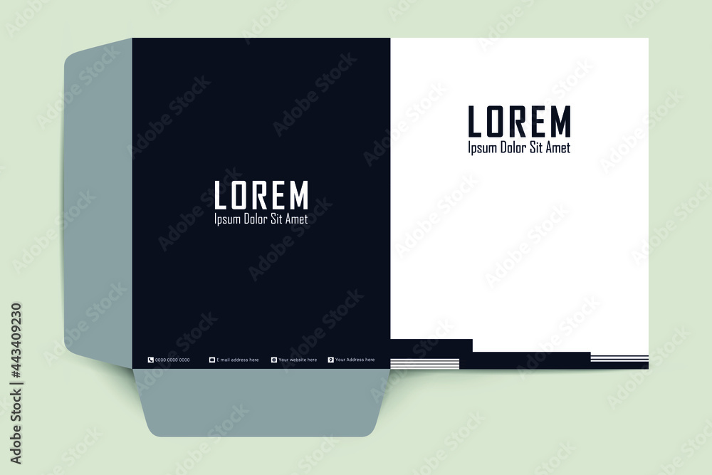 Vector de Stock Folder design template. Cover design for folder ...