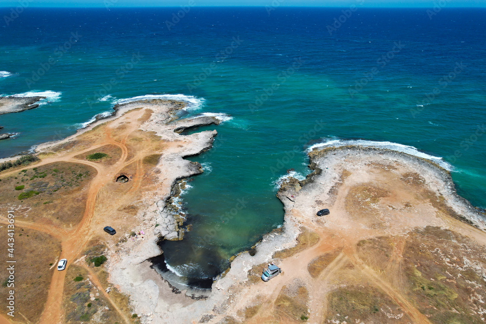 Foto de Stock Costa Merlata, Ostuni photographed with drone from above ...