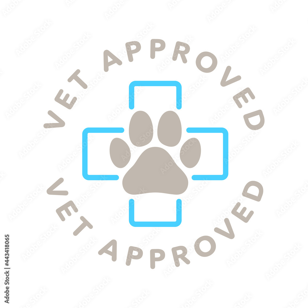 Vet approved round vector icon badge logo Stock Vector | Adobe Stock
