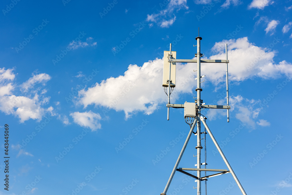 Telecommunication tower of technology 4G and 5G cellular. Macro Base ...