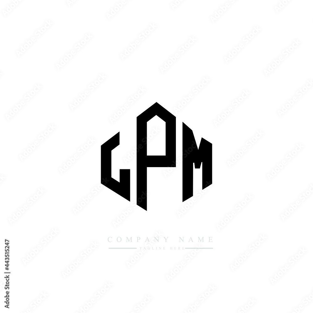 LPM letter logo design with polygon shape. LPM polygon logo monogram ...
