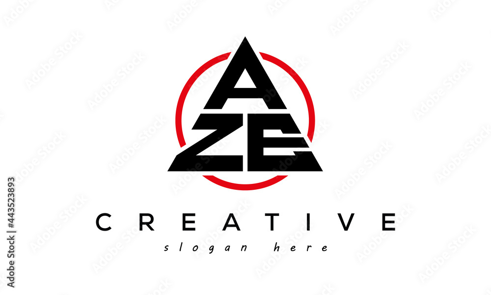AZE triangle letter with circle logo Stock Vector | Adobe Stock