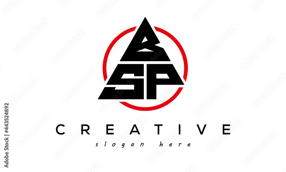 BSP triangle letter with circle logo Stock Vector | Adobe Stock
