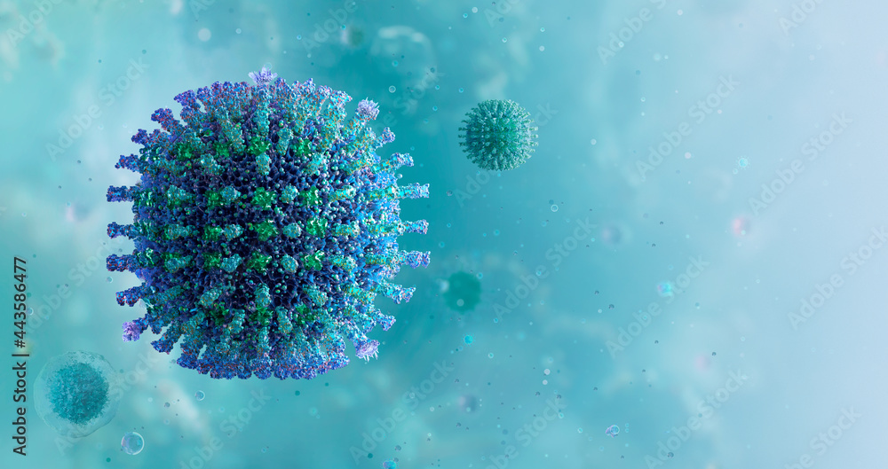 Ilustración de Stock Coronavirus covid-19 Delta variant, 3rd wave. B.1. ...