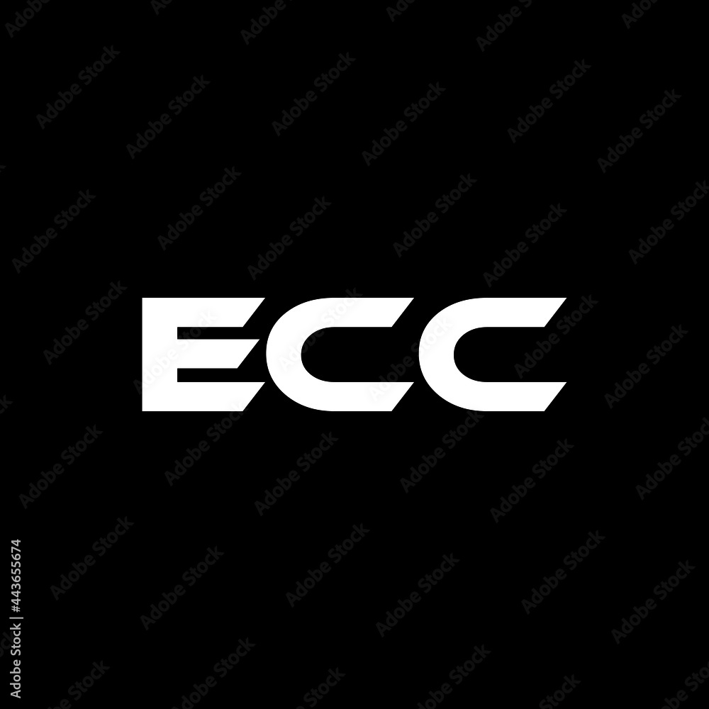 ECC letter logo design with black background in illustrator, vector ...