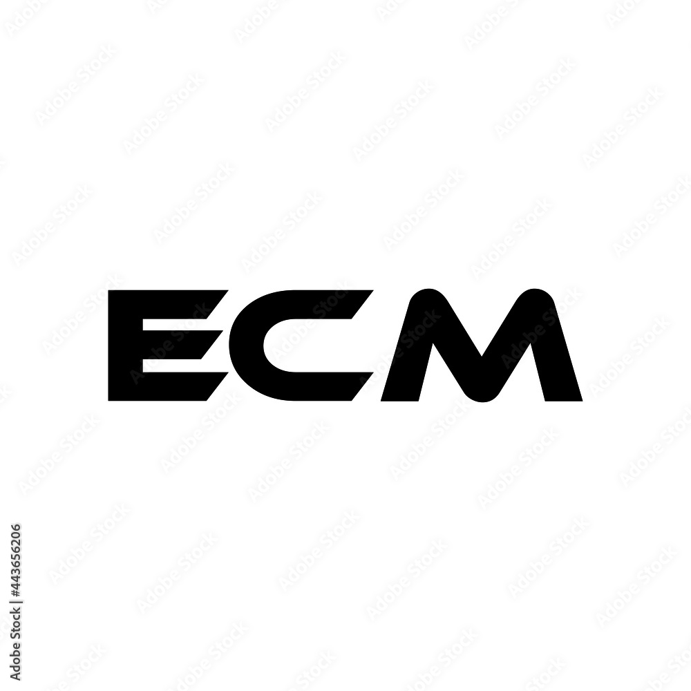 ECM letter logo design with white background in illustrator, vector ...