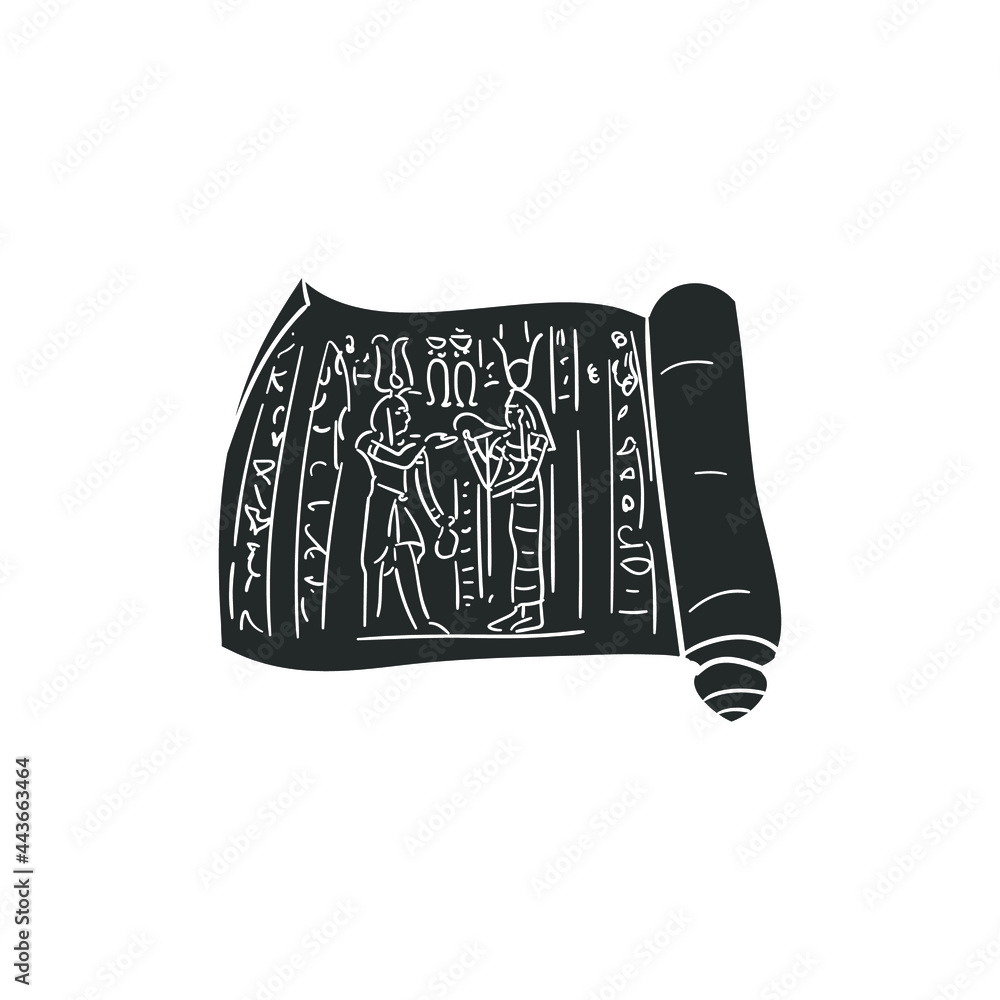 Ancient Egyptian Papyrus Icon Silhouette Illustration. Parchment Vector ...