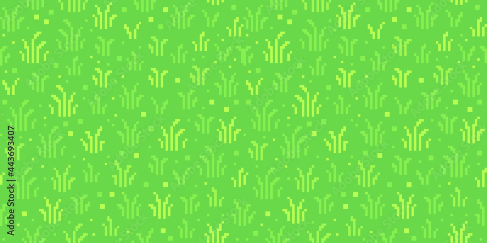 Pixel art grass background. Seamless lawn texture backdrop. Stock ...