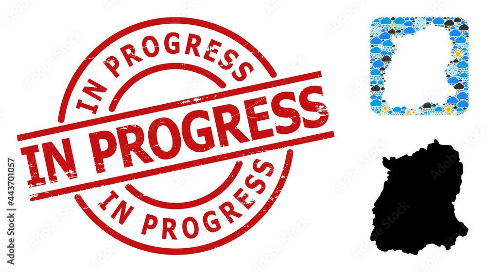 Climate collage map of Sikkim State, and distress red round In Progress ...