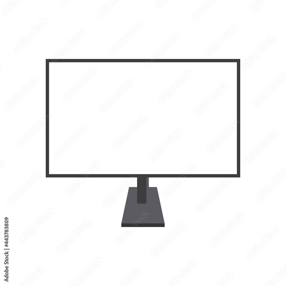 Realistic computer monitor isolated on transparent background. Vector mockup. Vector ...