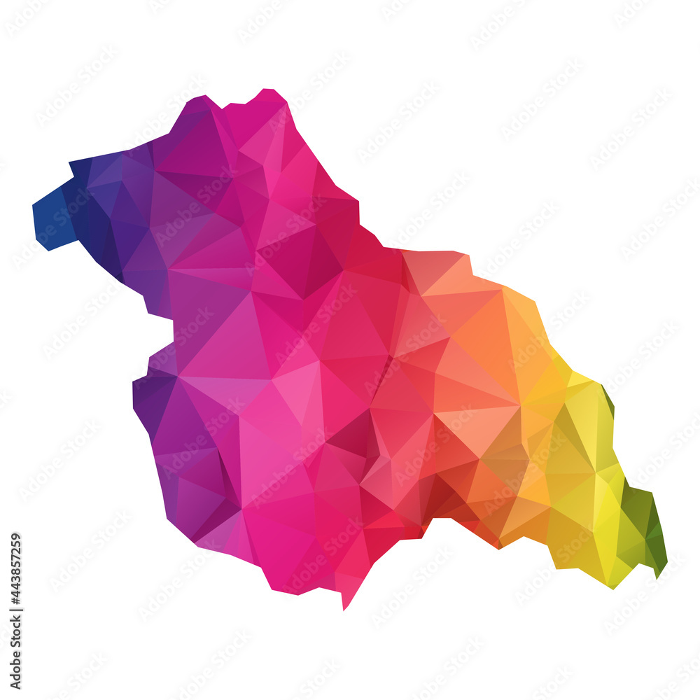 Abstract Polygon Map - Vector illustration Low Poly Color Rainbow ...