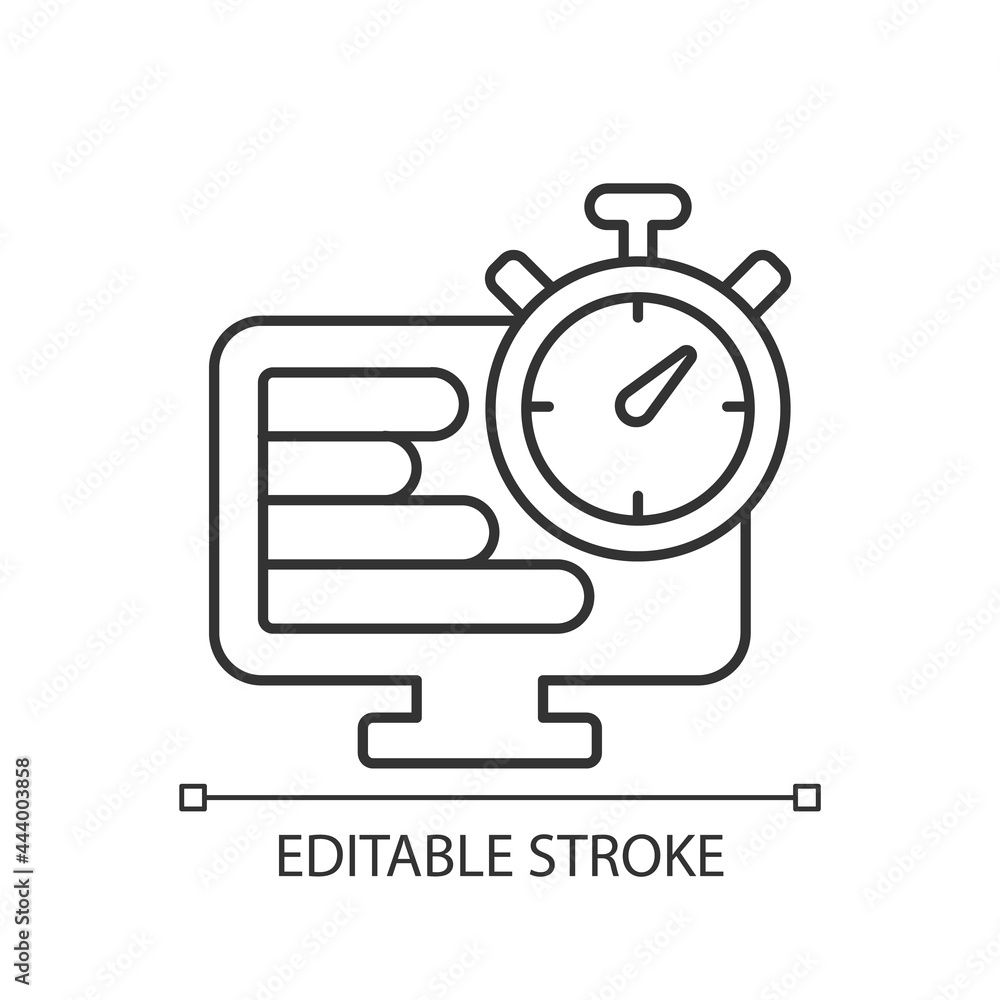 Time tracker linear icon. Performance assessment on project ...
