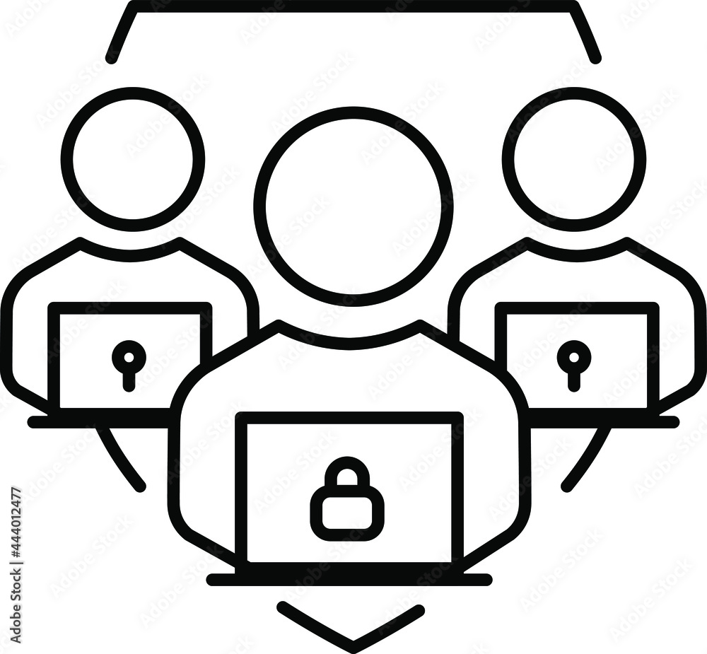 Cybersecurity Team icon transparent background vector illustration ...