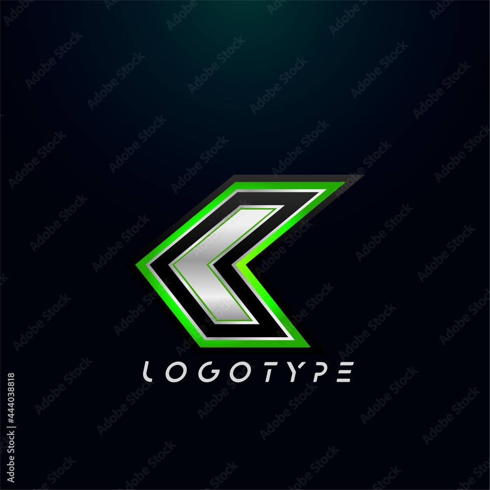 Letter K for video game logo and super hero monogram. Sport gaming ...