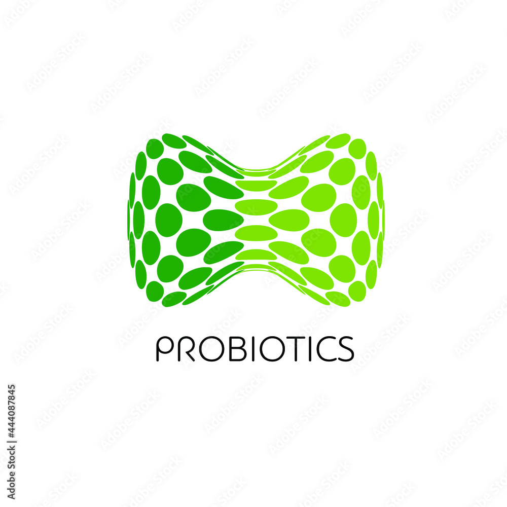 Probiotics logo. Bacteria logo. Concept of healthy nutrition ingredient ...